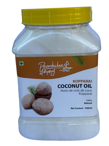 Poombukar Wooden Cold Pressed Unrefined Kopparai (Copra) Coconut Oil 1 ...